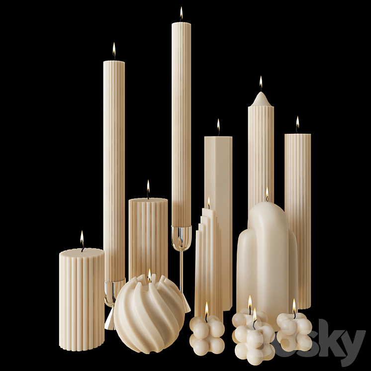 Candle set - Other decorative objects - 3D model