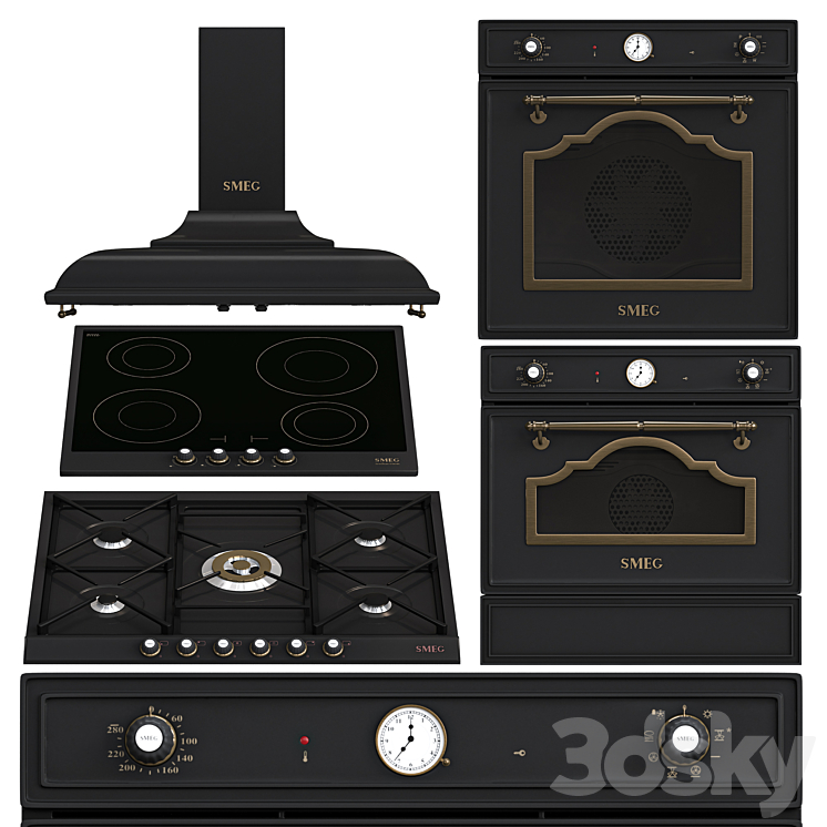 Smeg Cortina Black - Kitchen appliance - 3D model