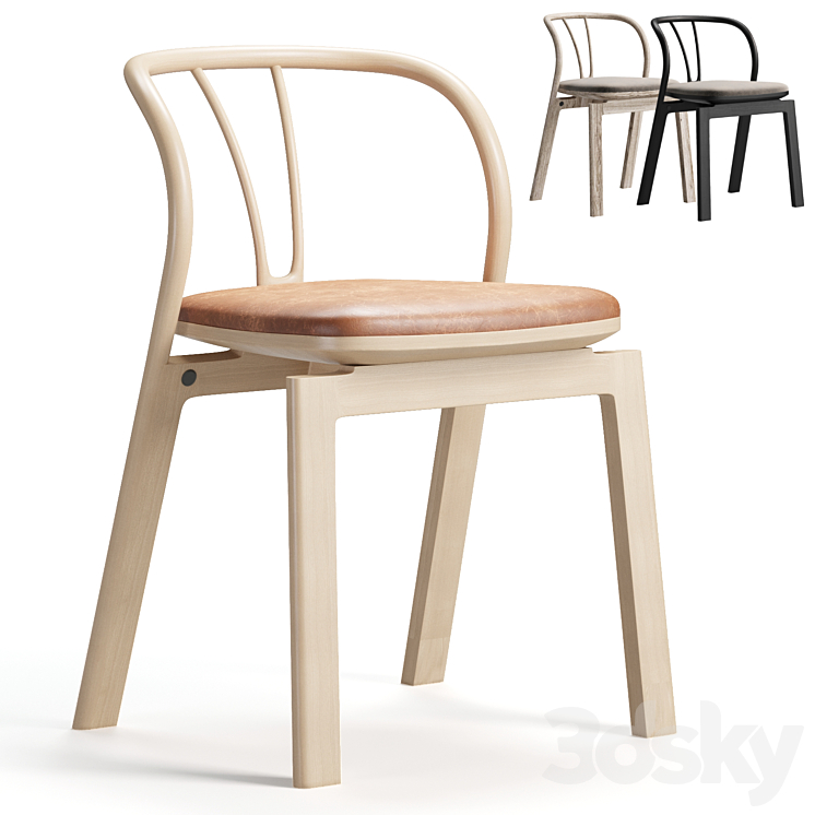Ercolani Flow DM Upholestered dining chair - Chair - 3D model