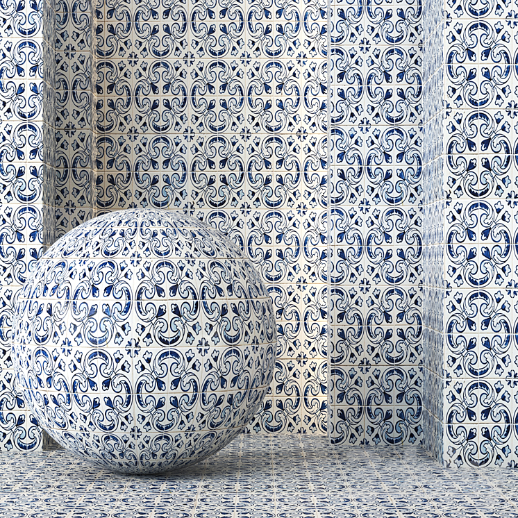 Moroccan Tile Texture 4K - Seamless - 4 Color - Tile - 3D model