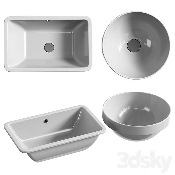 Crosswater basin set - Wash basin - 3D model