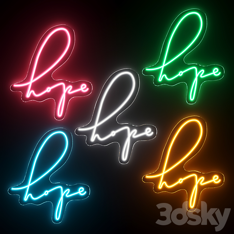 Hope Neon Sign - Neon - 3D model