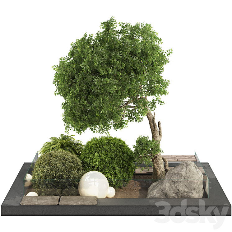 Backyard and Landscape Garden Tree and Bush Set 156 - Outdoor - 3D model