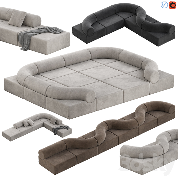 Pipeline Sofa by Derlot - Other soft seating - 3D model
