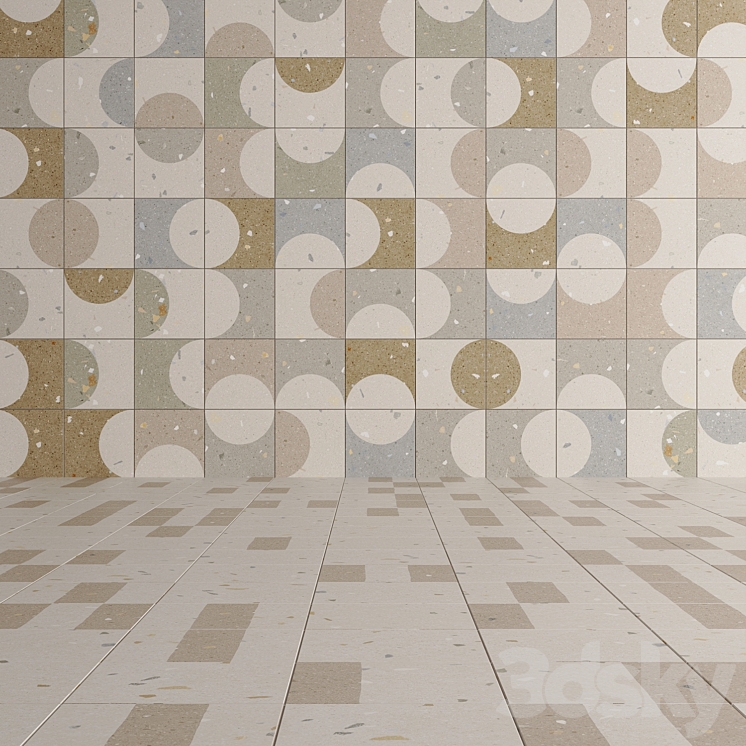Zeppole Granola Multicolor Arcana Croccante 20x20 - Tile - 3D model