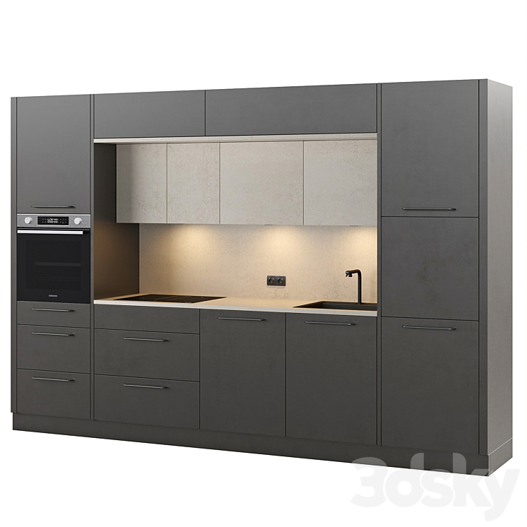 Kitchen 01 Plus Black - Kitchen - 3D model