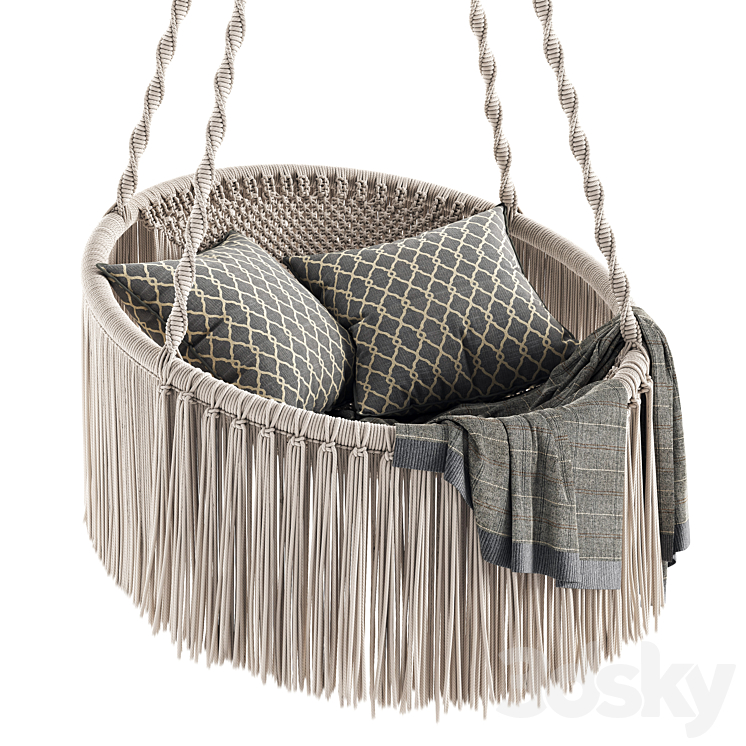 Hanging Macrame Swing - Other soft seating - 3D model