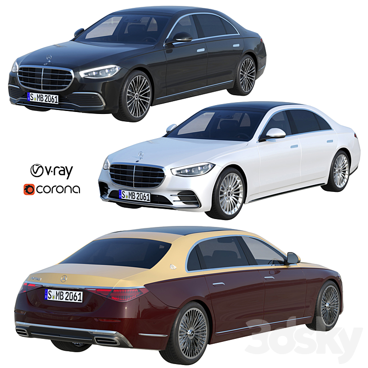 Mercedes-Benz S-Class W223 Long, AMG, Maybach - Ground Transport - 3D model