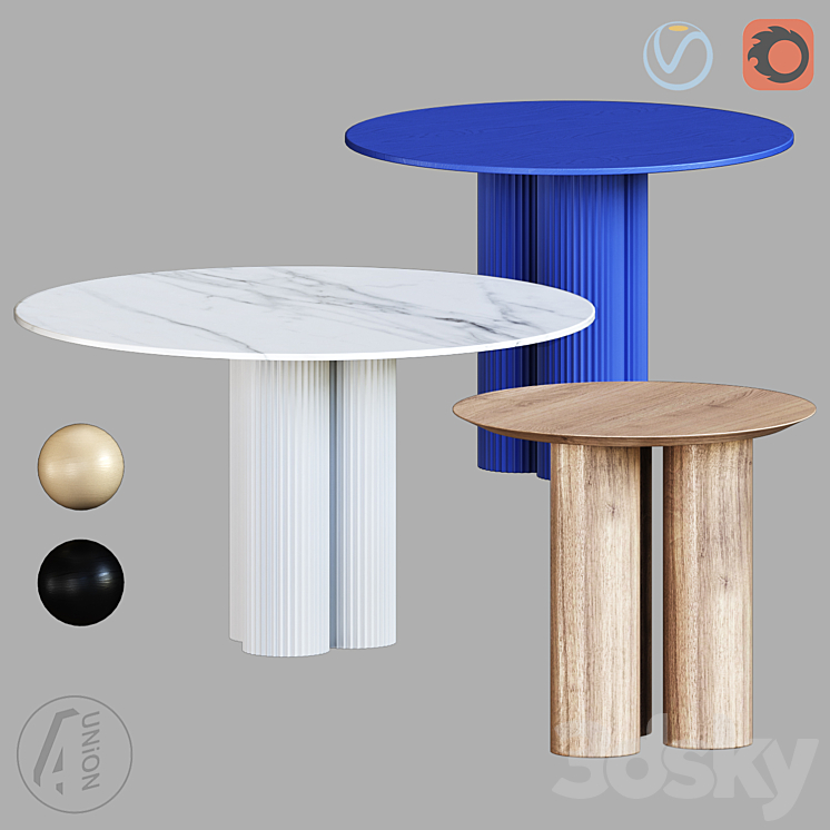 Table ROUND TB-0072_TB-0074_4Union.ru - Table - 3D model