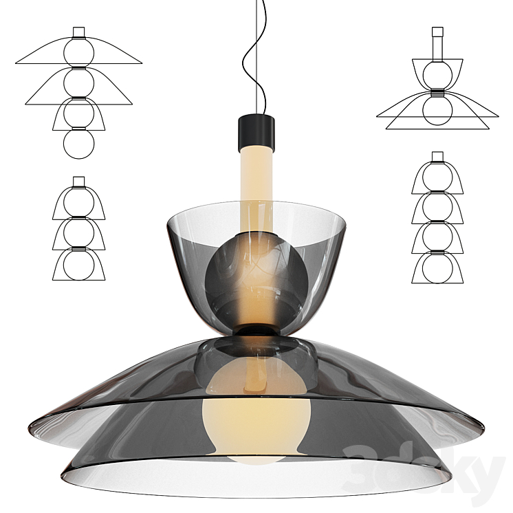 Pendant lamps Penta Gems SET 01 - Pendant light - 3D model