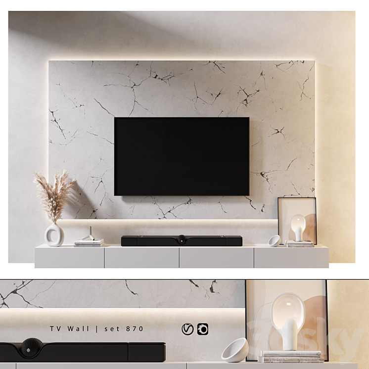 TV Wall | set 870 - TV Wall - 3D model