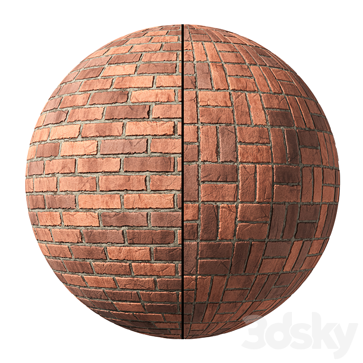 Brick Wall PBR Material 01 - Brick - 3D model