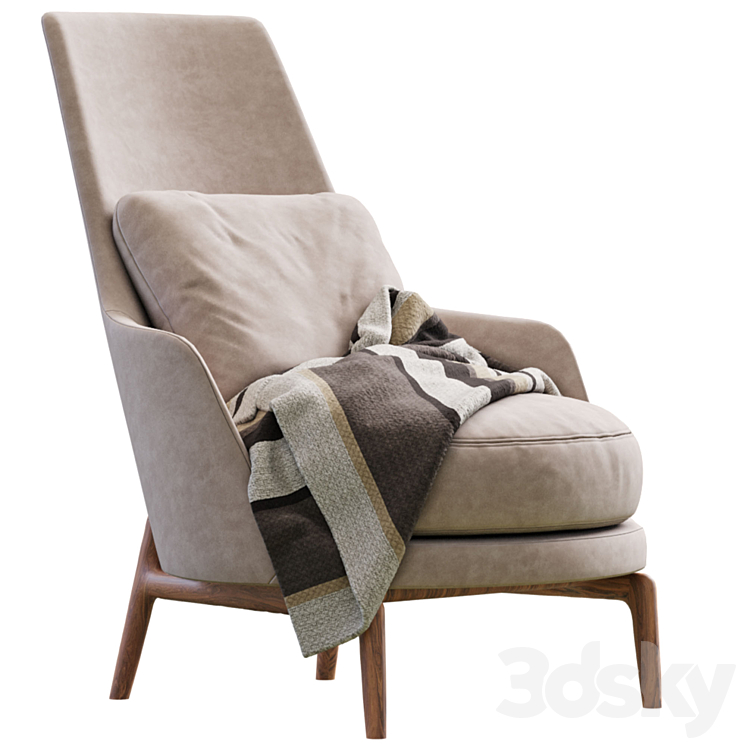 Armchair Leda By Flexform - Arm chair - 3D model