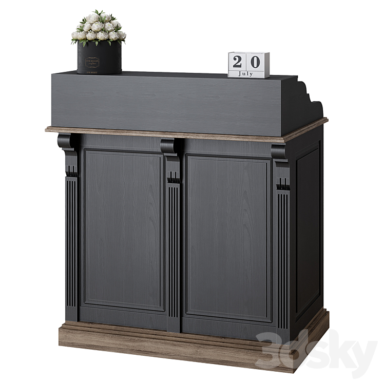 Classic reception desk 15 - Office furniture - 3D model