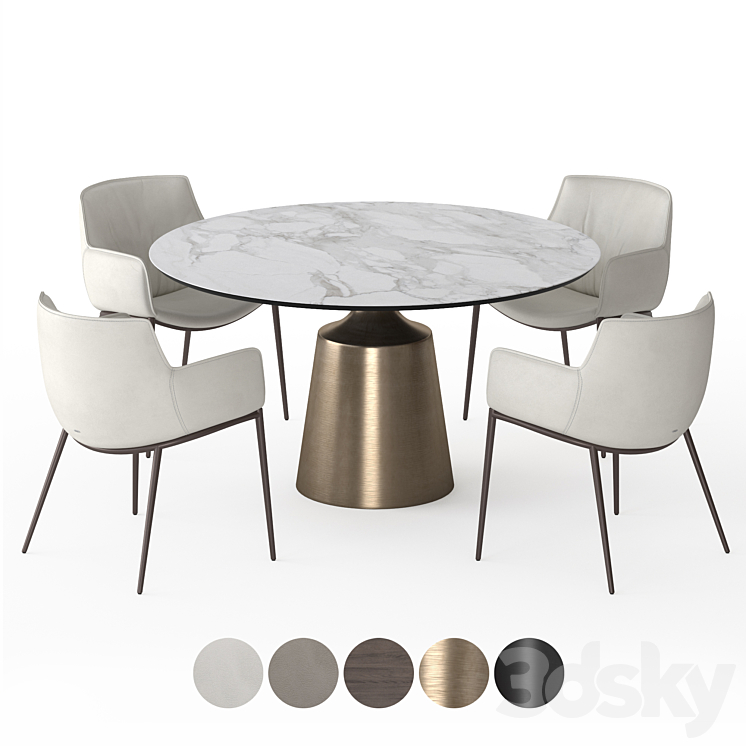 Cattelan Rhonda Chair and Yoda - Table + Chair - 3D model