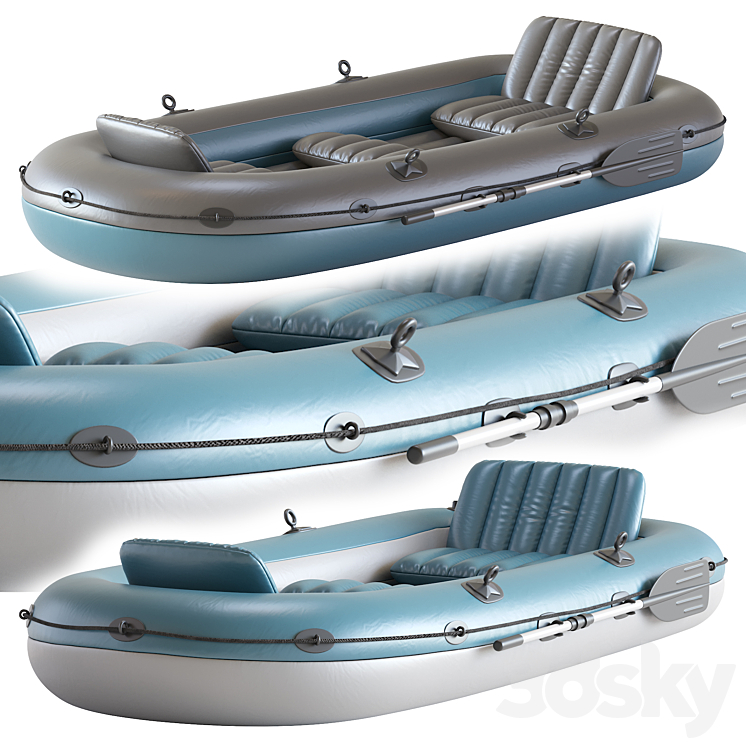 Excursion Inflatable Boat Set - Water Transport - 3D model