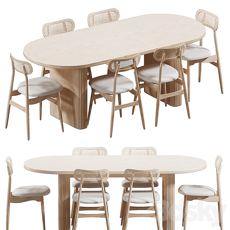 Dining table and chair - Table + Chair - 3D model