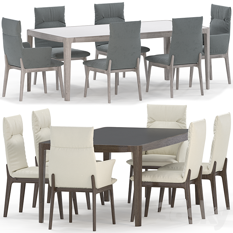 Dining group from the Natuzzi factory, a series of tables New Saturno ...