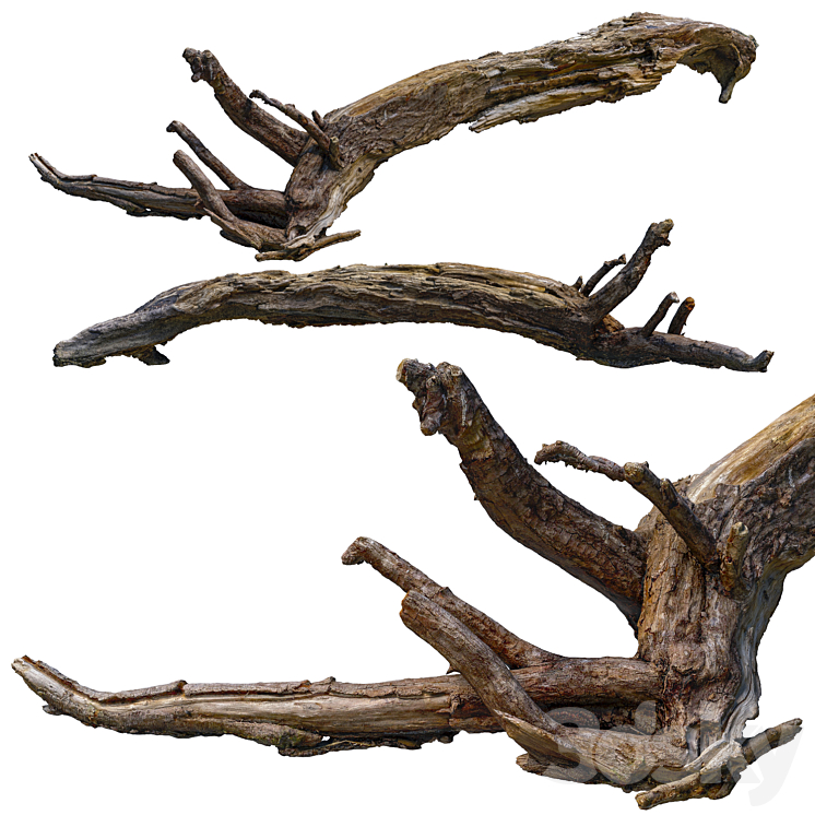 Old log, snag, wood trunk - Environment elements - 3D model