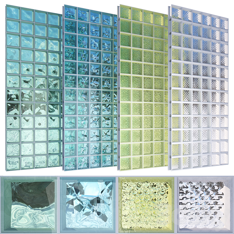 Glass block set 01 - Other decorative objects - 3D model