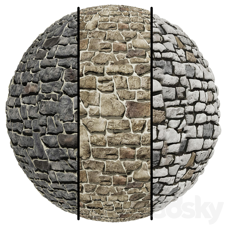 FB732 RIDGE CUT stone | 3MAT | 4k | seamless | PBR - Stone - 3D model