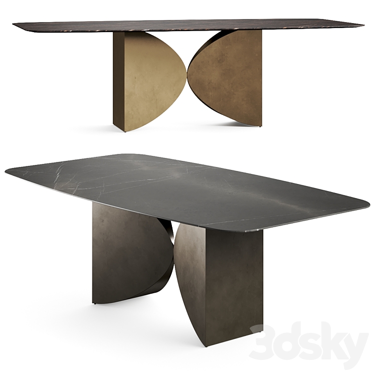 Lago Shaped Meet Dining Table - Table - 3D model