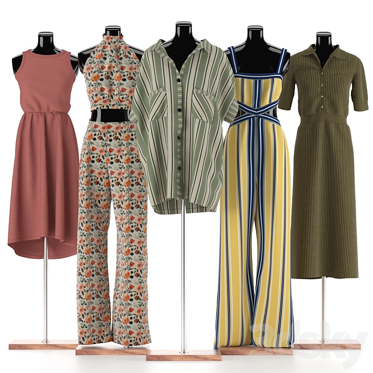 Mannequin Set Vol.008 - Сlothes and Footwear - 3D model