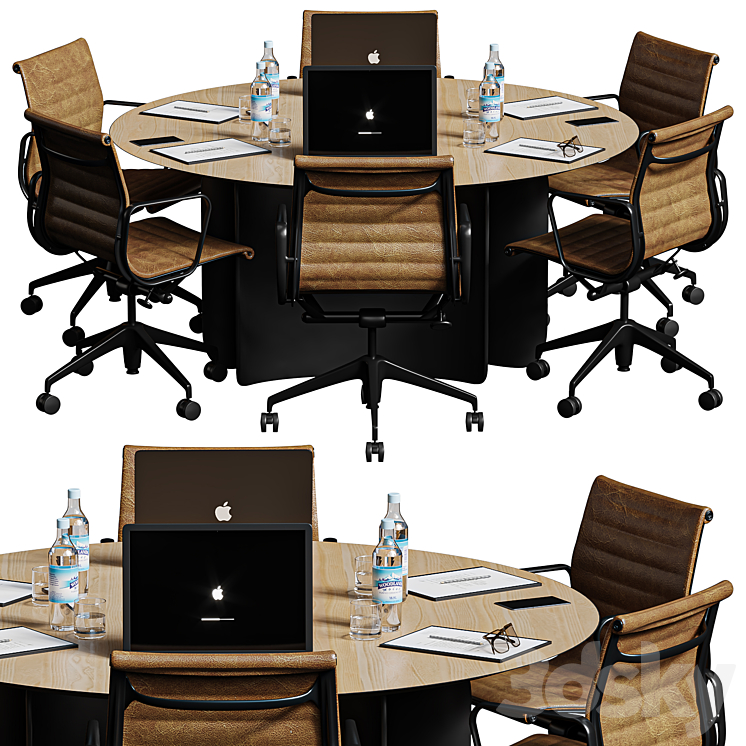 circle table - Office furniture - 3D model