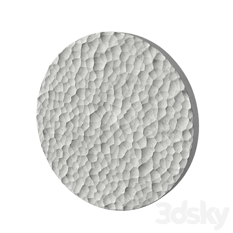 Round plaster panel - Sculpture - 3D model