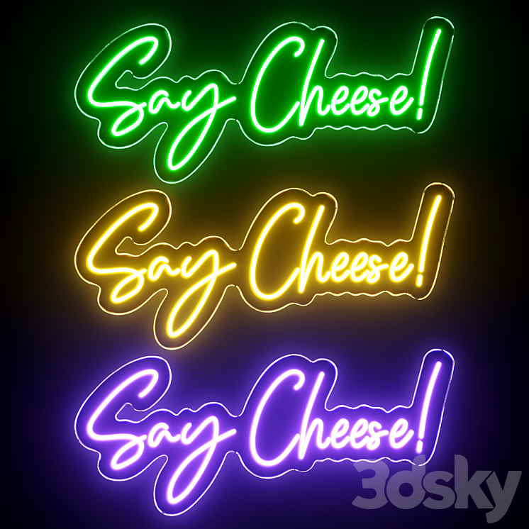 Say Cheese Neon Sign - Neon - 3D model