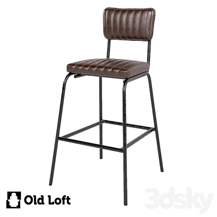 OM Bar Stool Leather Mountain Barstool - Chair - 3D model
