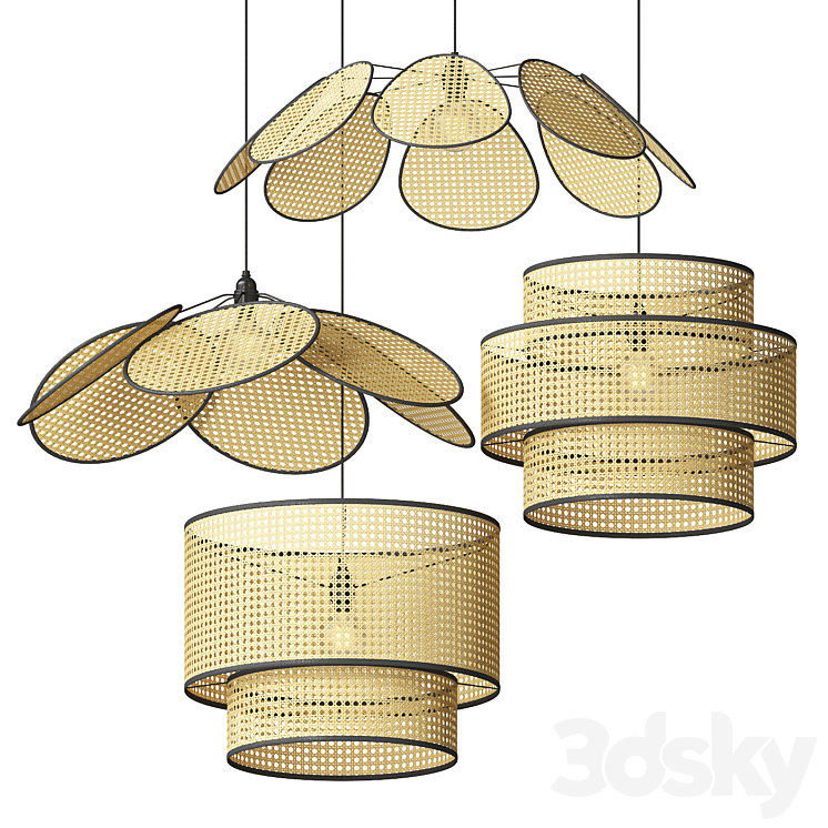 Rattan Pendant Lamps - Pendant light - 3D model