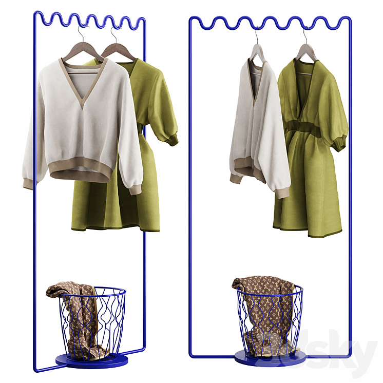 Blue Sine Clothes Rack - Сlothes and Footwear - 3D model