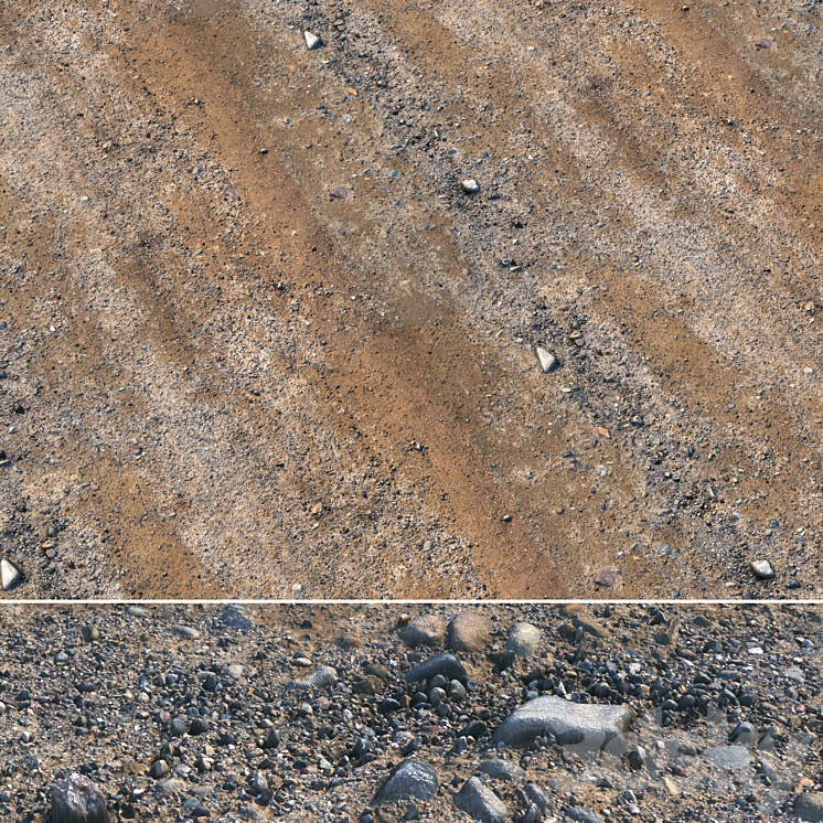 Ground material with stones 04 - Miscellaneous - 3D model