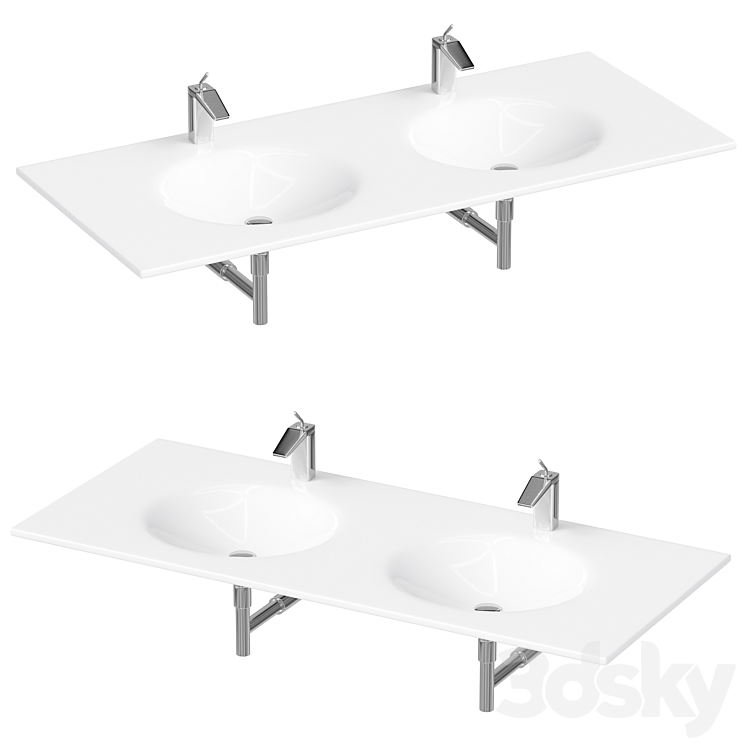 Roca Kalahari Double Basin - Wash basin - 3D model