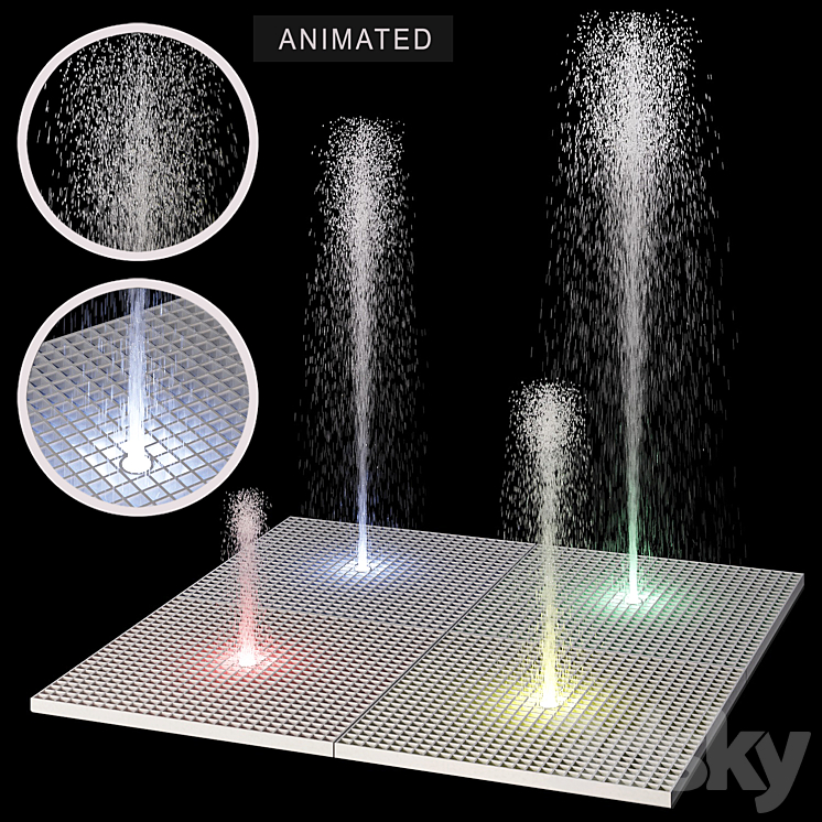 City dry fountain - Urban environment - 3D model