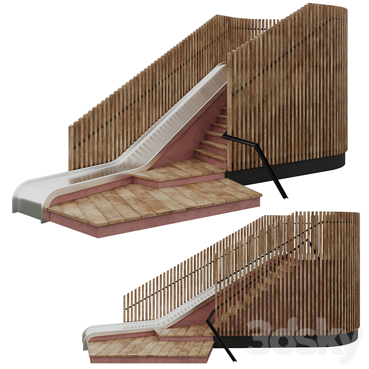 Childrens slide - Playground - 3D model