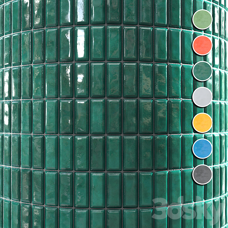 kitchen tile PBR 4K texture 002 - Tile - 3D model