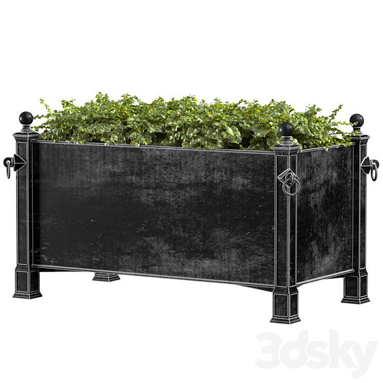 Garden box pot planter RH in Art Deco style with flowerbed.Modern Front ...