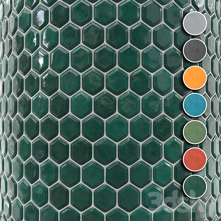 kitchen tile PBR 4K texture 005 - Tile - 3D model
