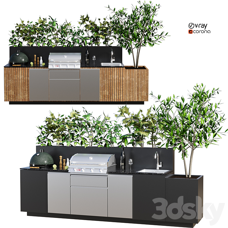 outdoor kitchen 46 - Barbecue and grill - 3D model