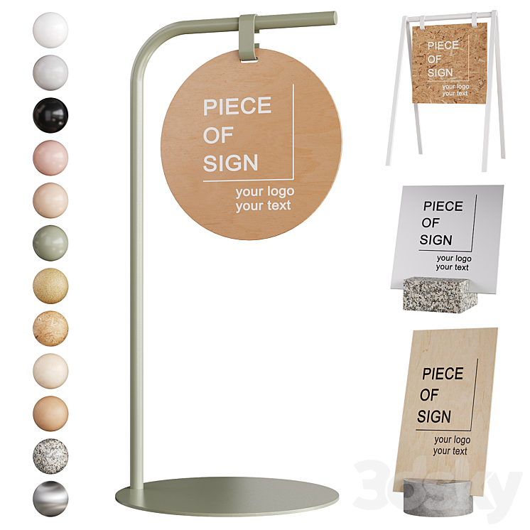 Stand signs PIECE OF SIGN - Shop - 3D model