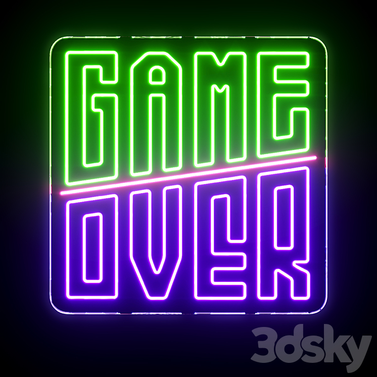 Game Over Neon Sign - Neon - 3D model
