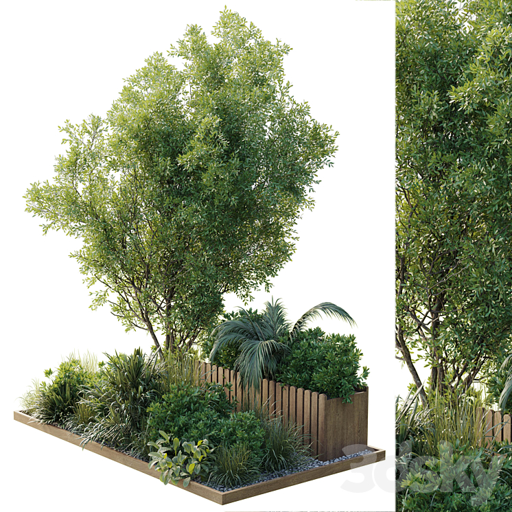 Garden plants box - Outdoor plants set 183 - Outdoor - 3D model