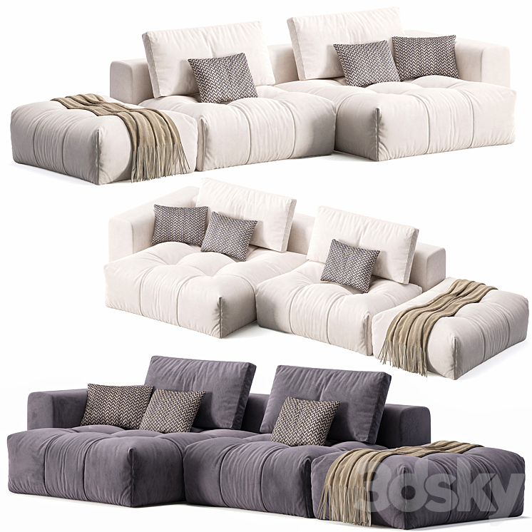 Modern Modular L Shape Sofa - Sofa - 3D model