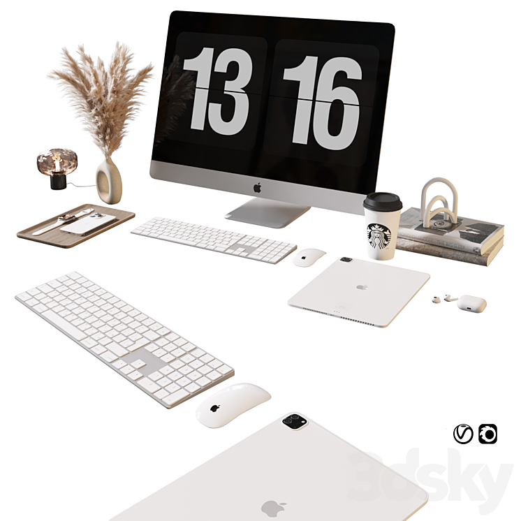 Apple Set | Workspace Composition | 2 - Decorative set - 3D model