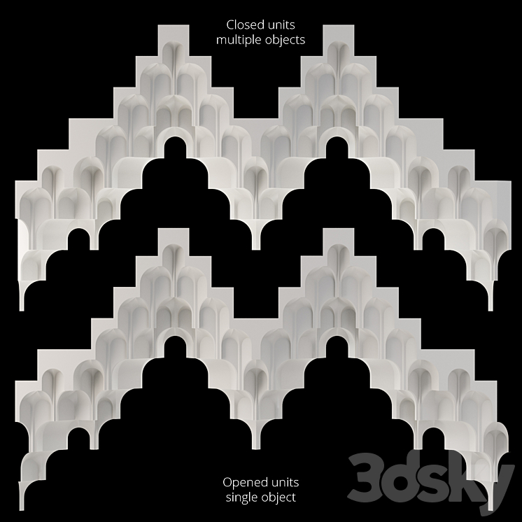 Muqarnas Basic Units Constructor - Decorative plaster - 3D model