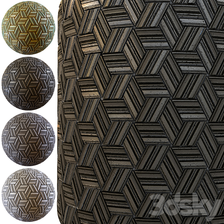 architectural concrete 4K PBR texture 007 - Tile - 3D model