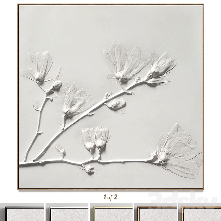 Plaster two square photo frames D-173 - Frame - 3D model