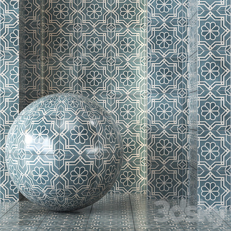 Morocco Tiles Texture - 4K - Seamless - 4 Color - Tile - 3D model